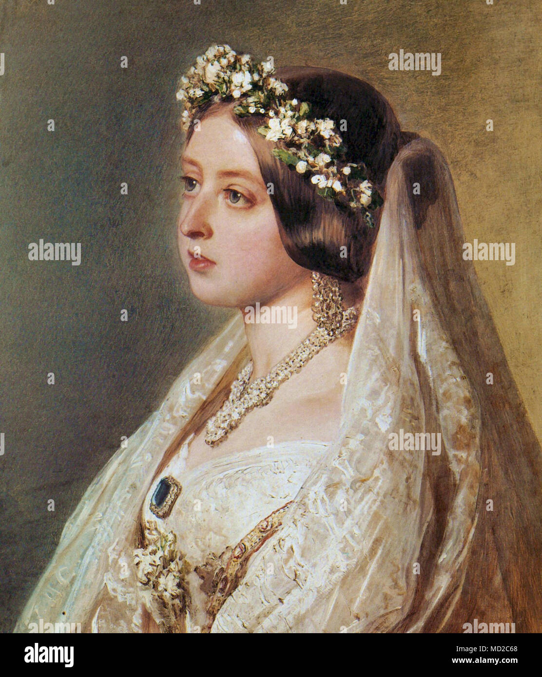 Winterhalter Franz Xavier - Queen Victoria on Her Wedding Day Stock ...