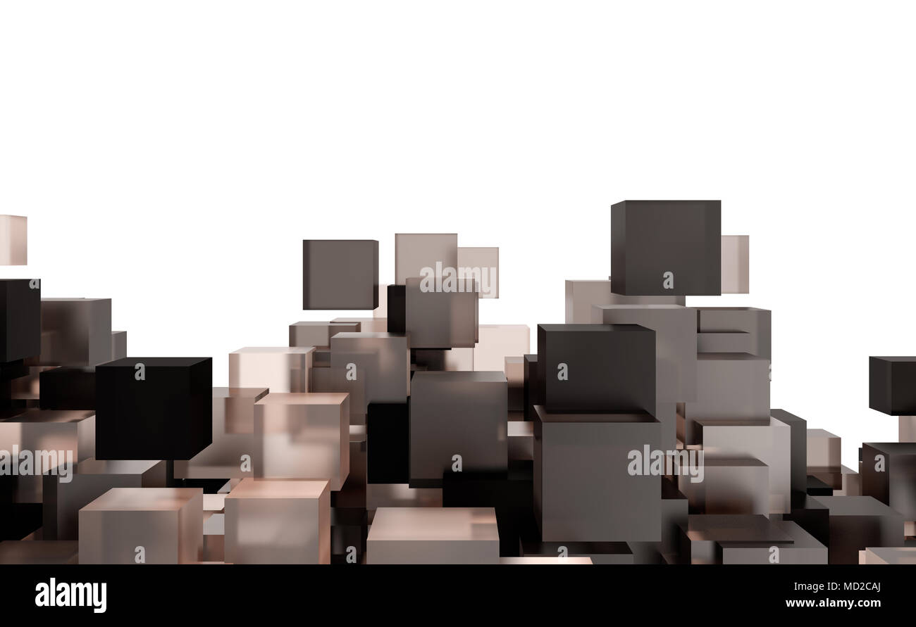 3d background glass cubes of different height. 3d rendering Stock Photo ...