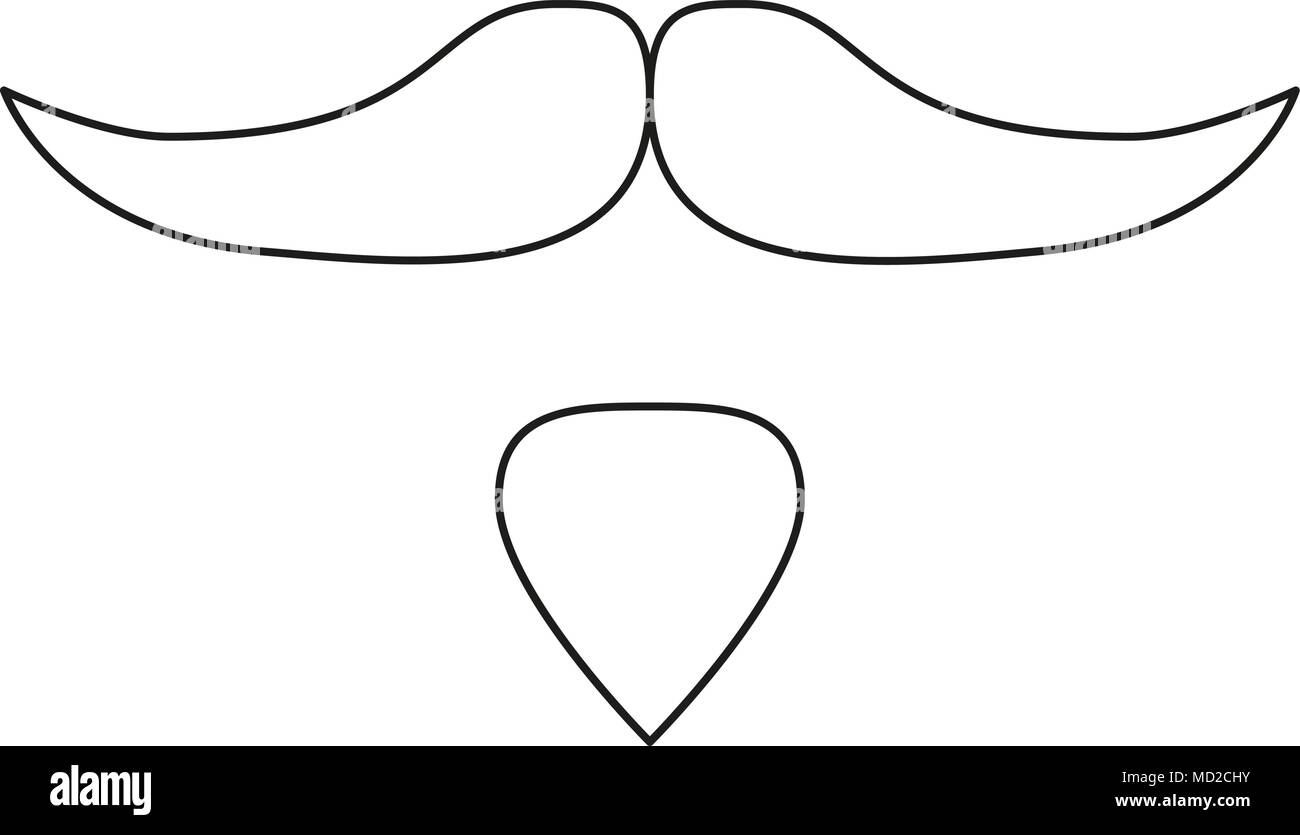 Line art black and white moustache beard set Stock Vector Image & Art ...