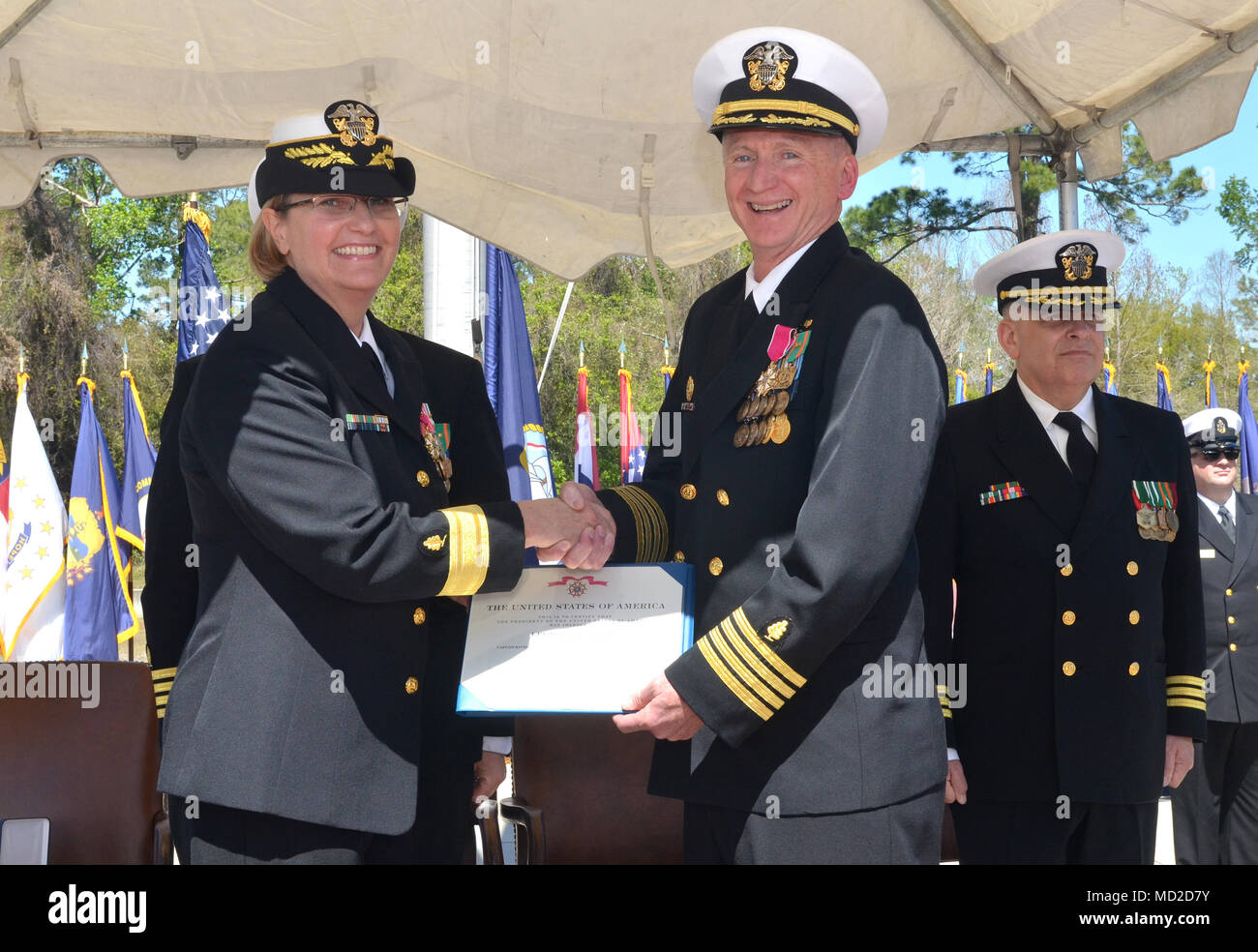 JACKSONVILLE, Fla. (March 16, 2018) – Capt. David Collins (right ...