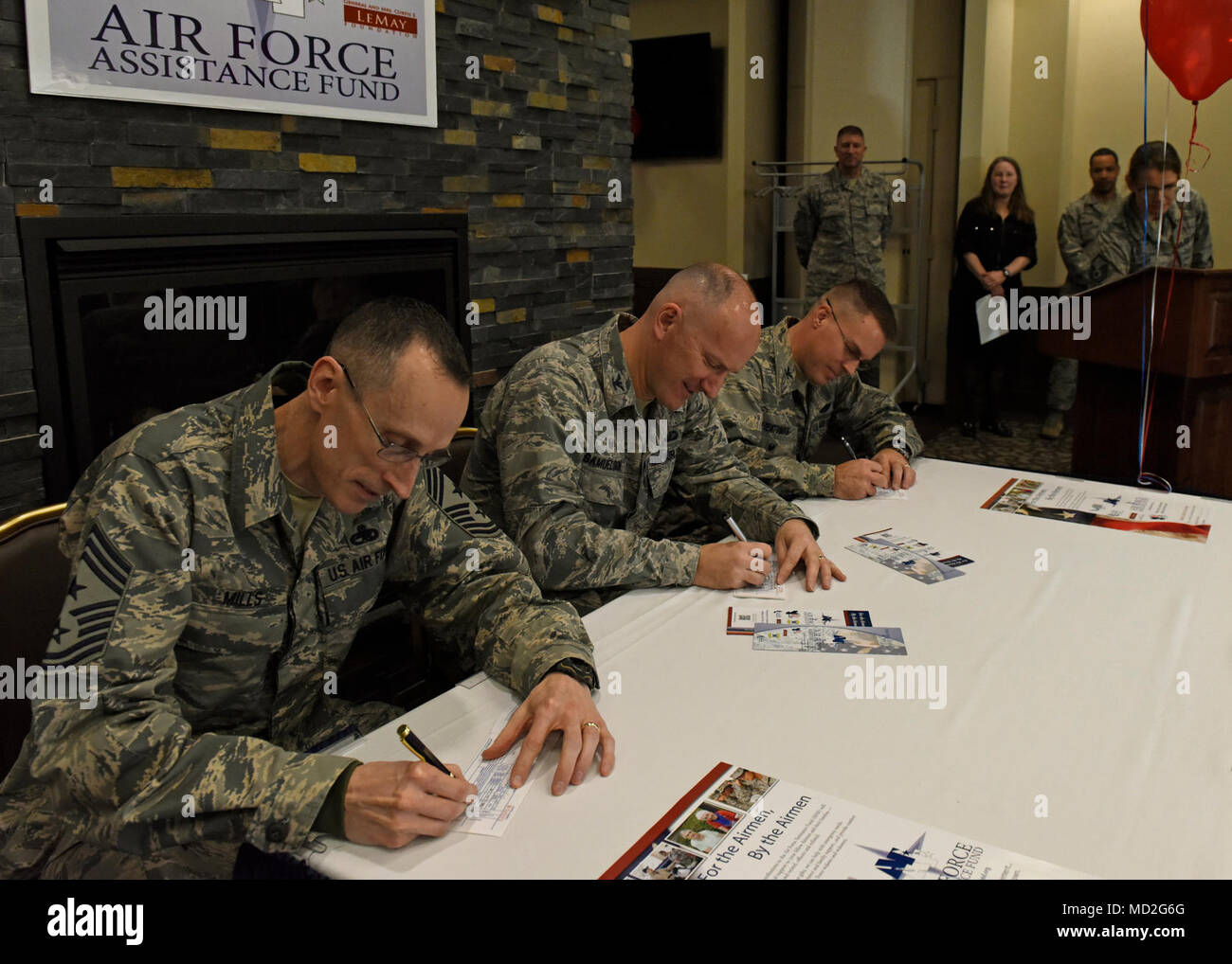 (from left) Chief Master Sgt. Lee Mills, 92nd Air Refueling Wing ...