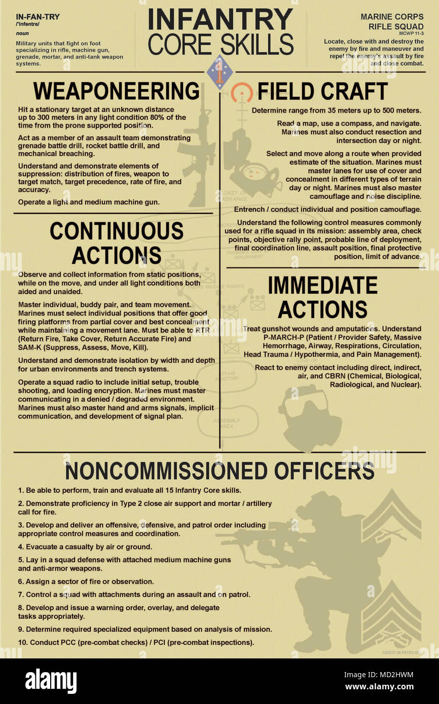 A poster created to explain the core skills and requirements for a ...