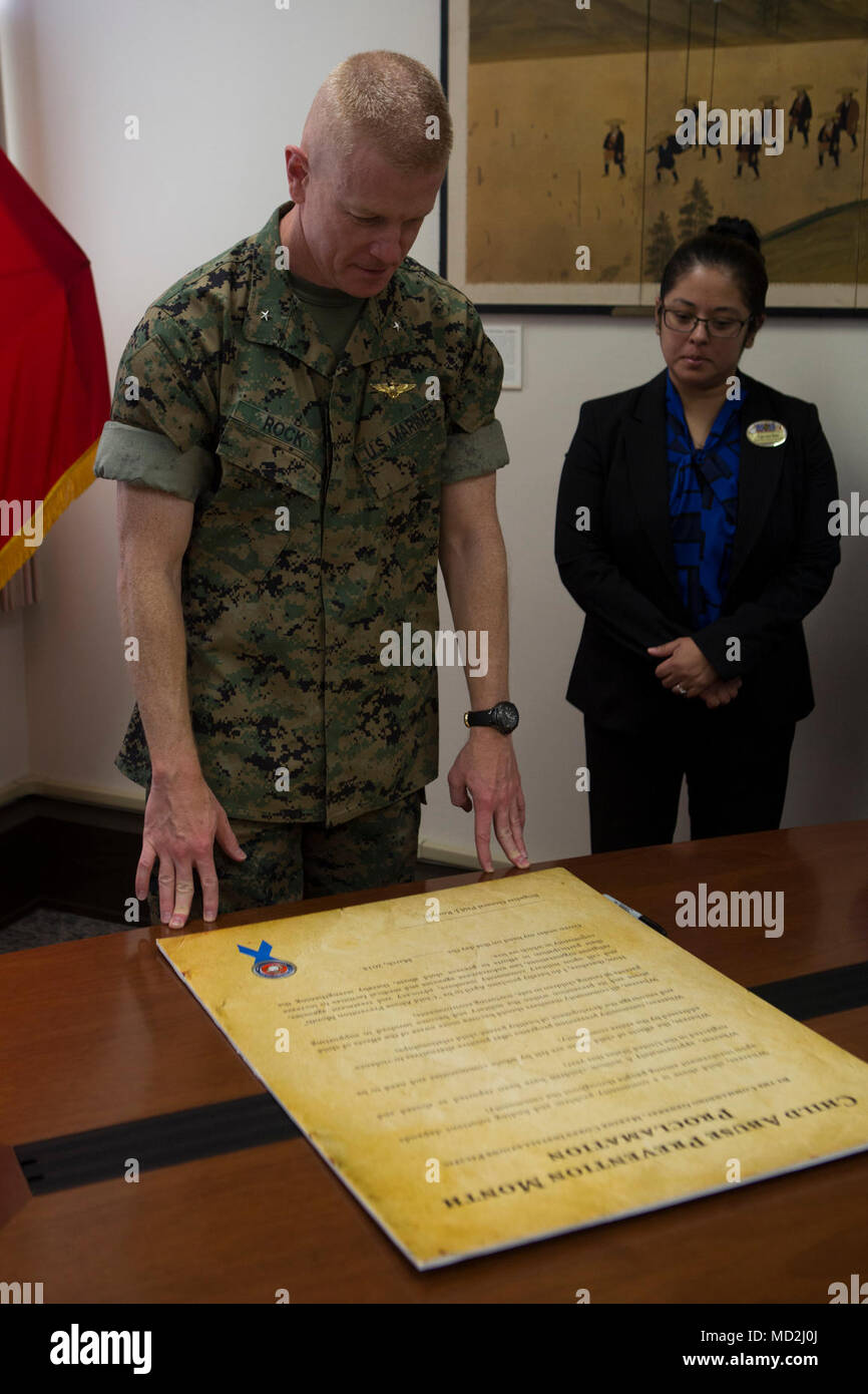 CAMP FOSTER, OKINAWA, Japan – Brig. Gen. Paul Rock Jr. reads the Child ...
