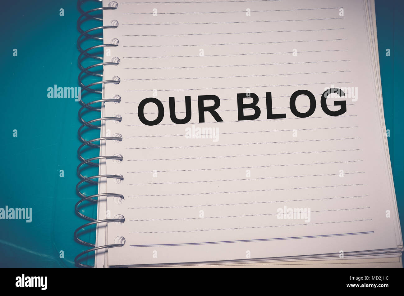 Our blog word written on white paper Stock Photo - Alamy