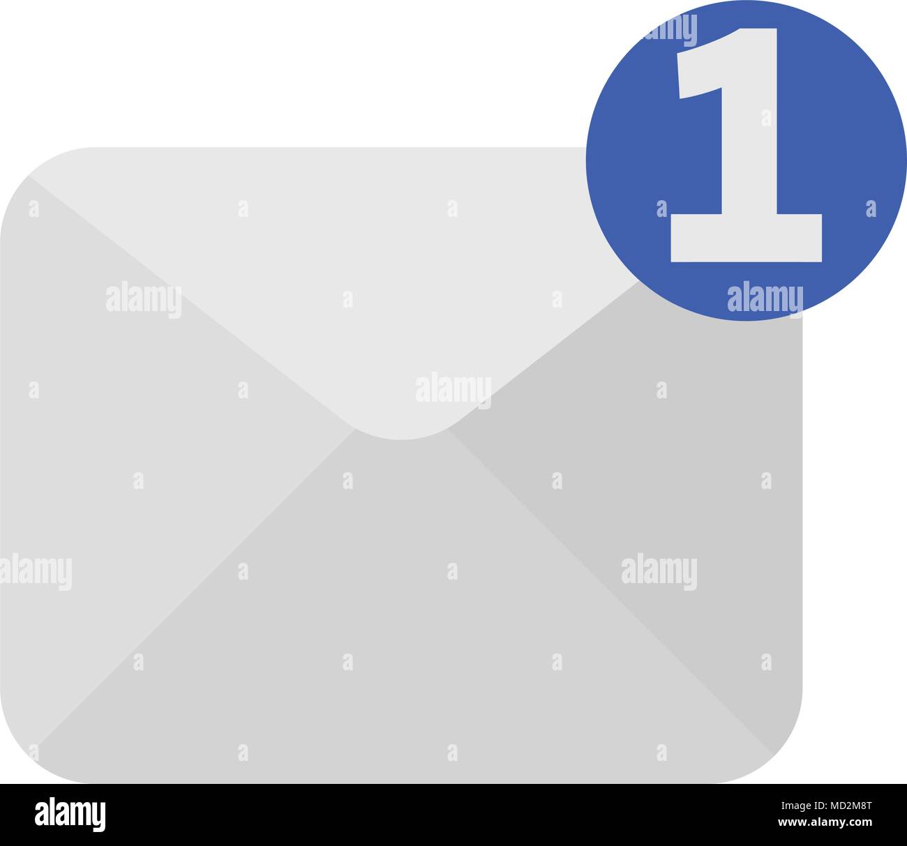 One new incoming message envelope with notification Stock Vector Image ...