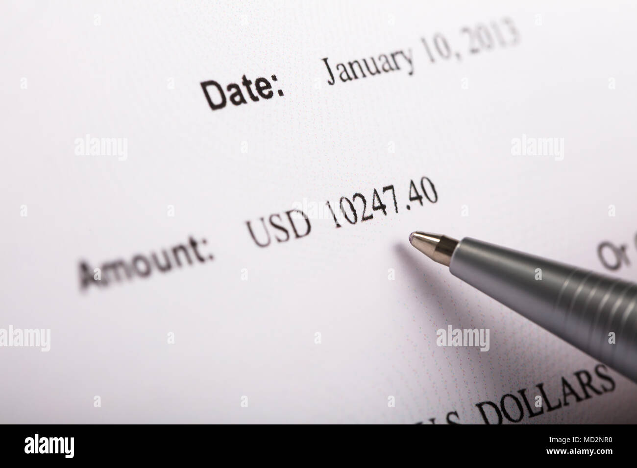 Cheque hi-res stock photography and images - Alamy
