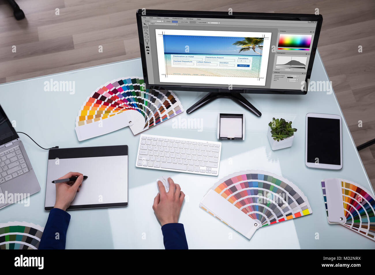 Designers workplace tablet color hi-res stock photography and images ...