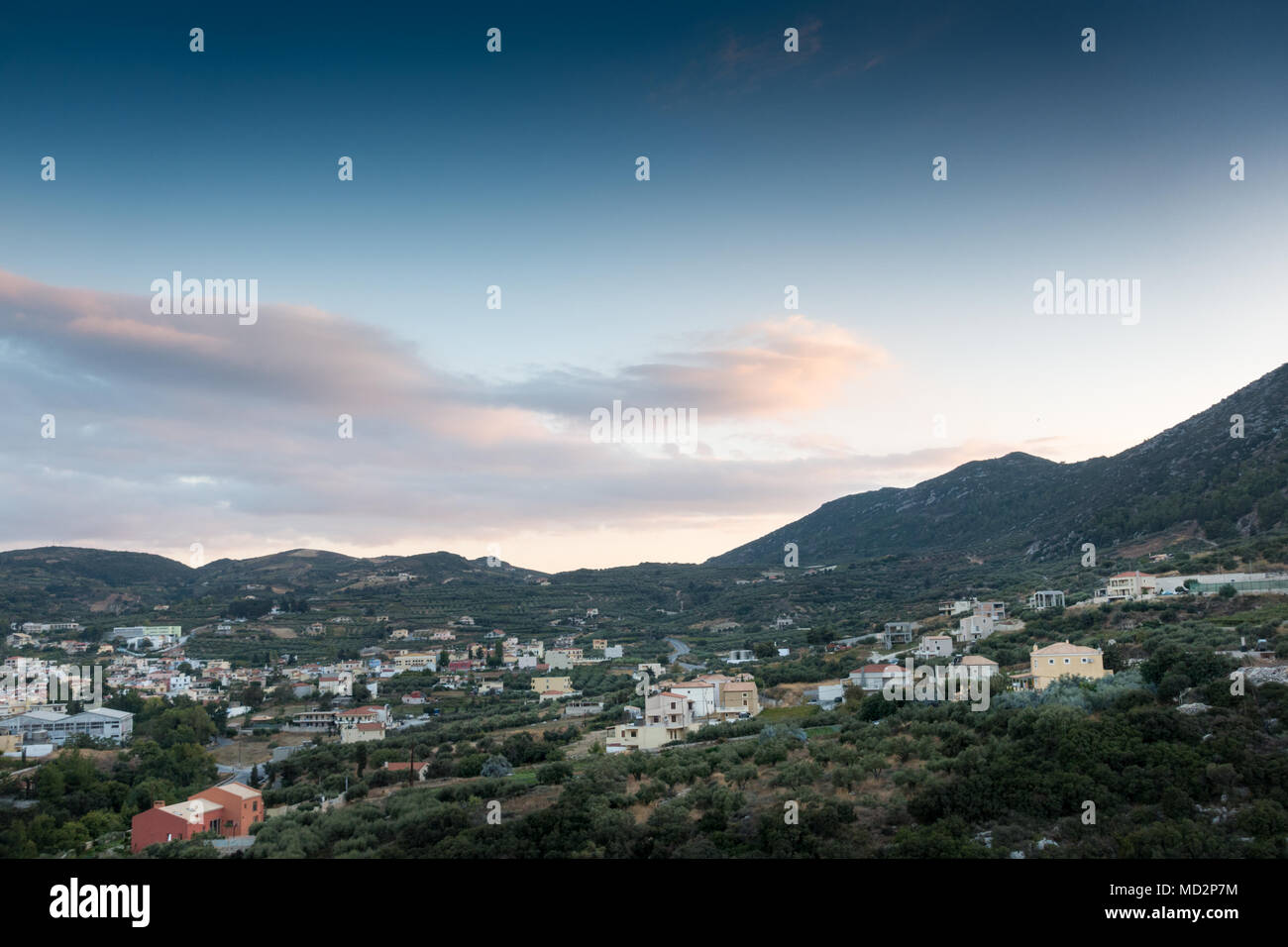 Mountain range and village in Archanes, Crete, Greece Stock Photo - Alamy