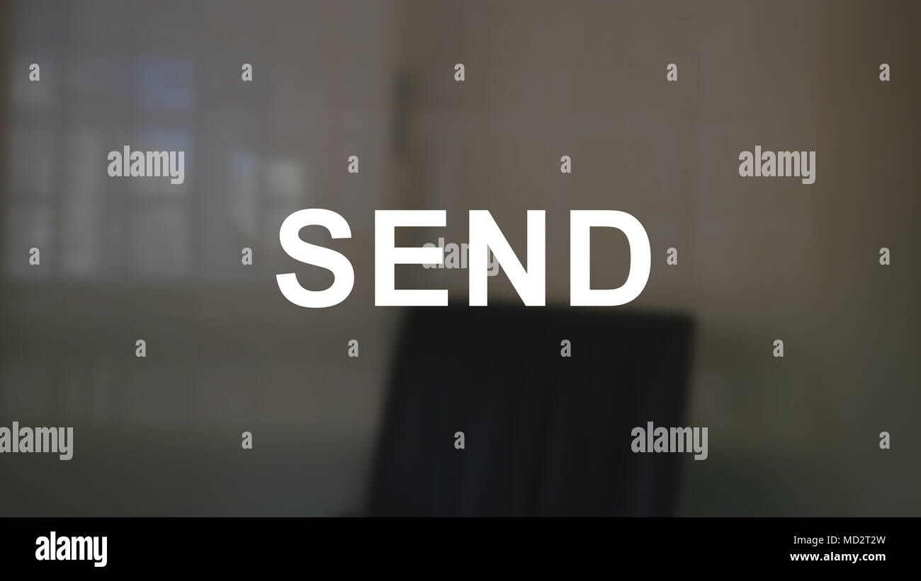 Send word with blurring business background Stock Photo - Alamy