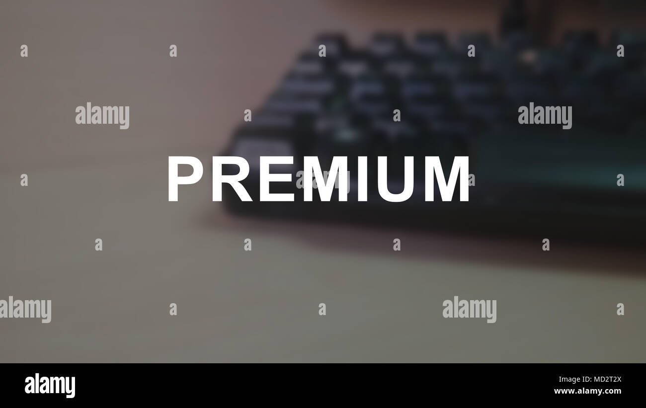 Premium word with blurring business background Stock Photo - Alamy