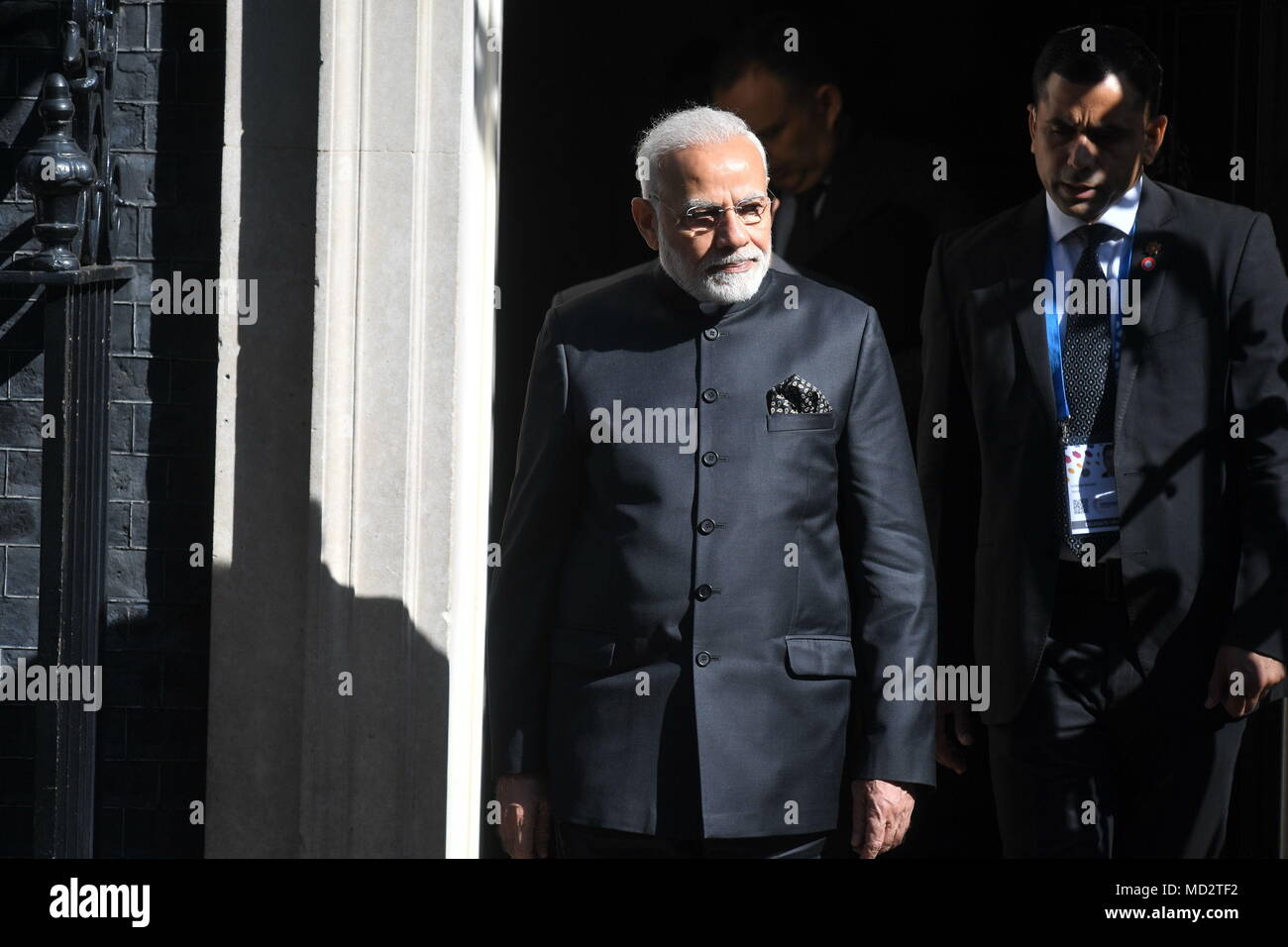 Indian prime minister narendra modi leaves 10 downing street hi-res ...