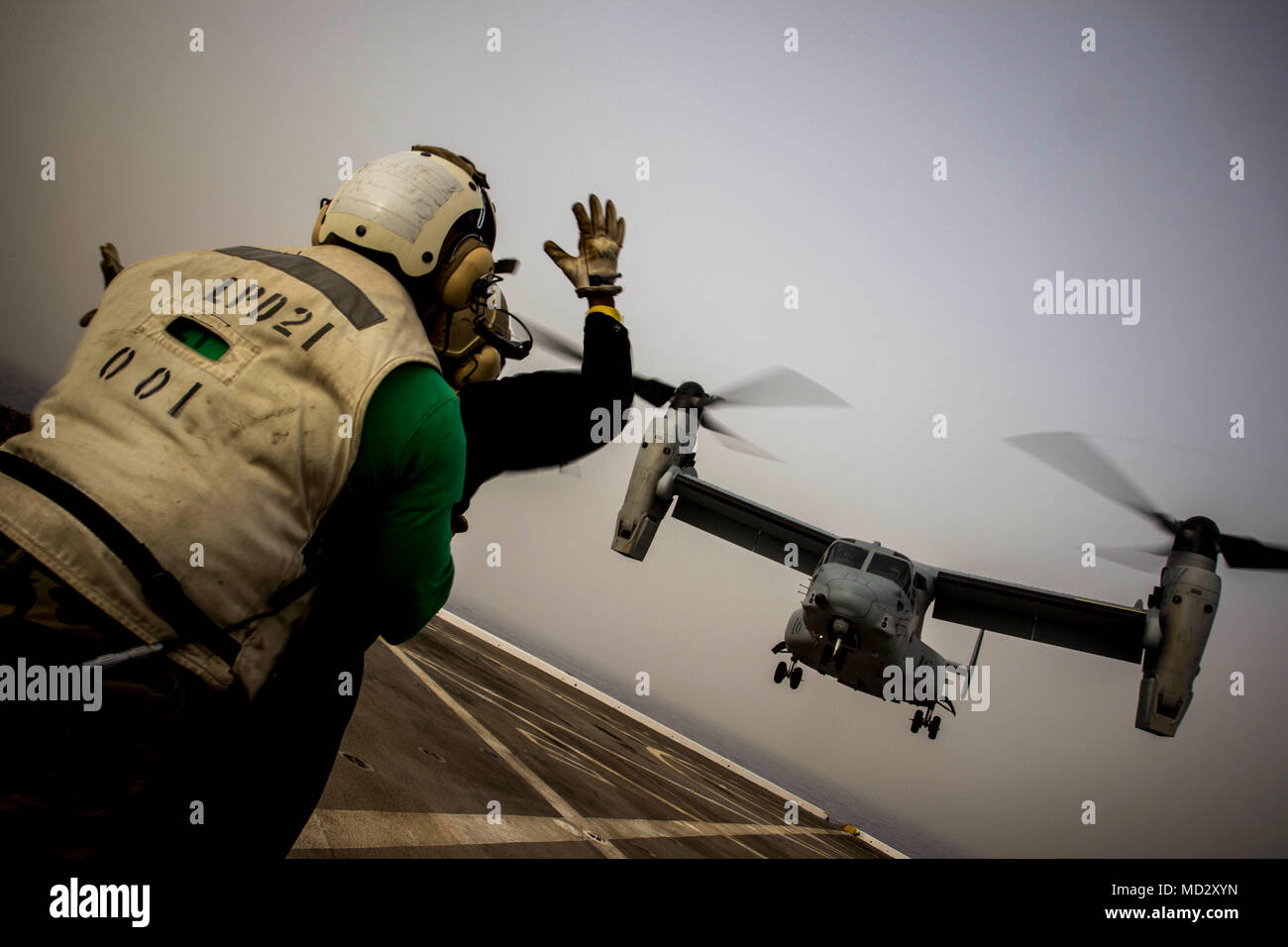 MEDITERRANEAN SEA (April 15, 2018) An MV-22 Osprey assigned to Marine ...