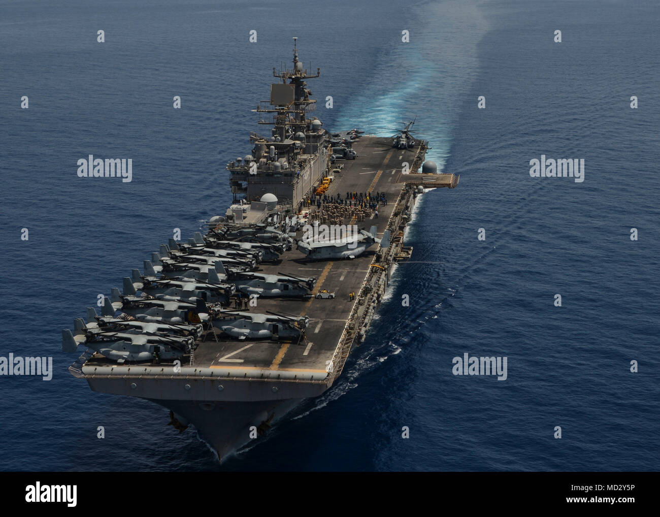 U.S. 5TH FLEET AREA OF OPERATIONS (April 13, 2018) Sailors and Marines ...