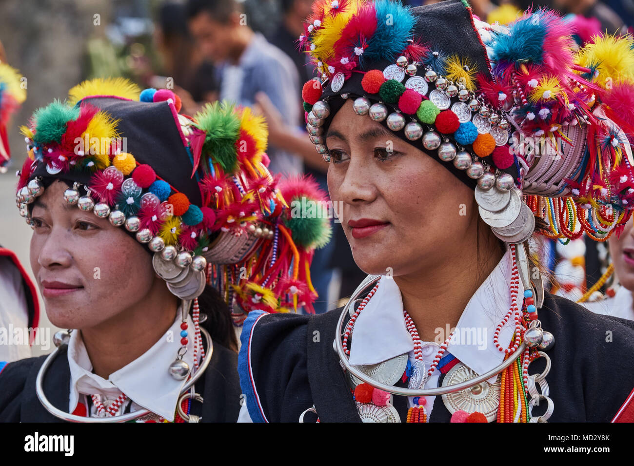 China, Yunnan, Xishuangbanna district, women festival in the Hani ...