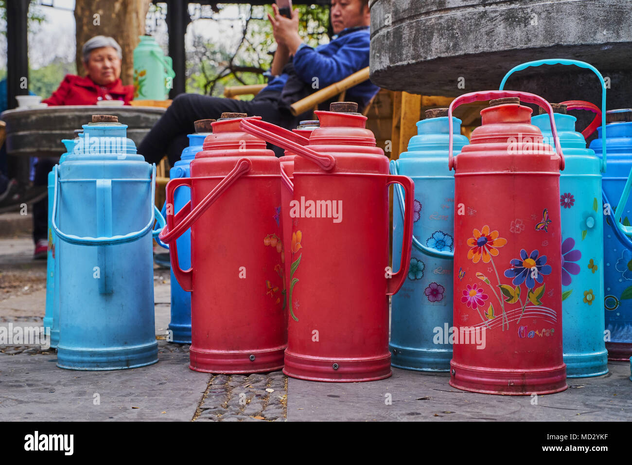 China, Sichuan province, Chengdu, He Ming tea house Stock Photo - Alamy