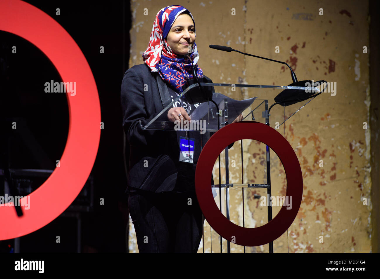 Muzoon Almellehan at the Global Citizen Live event held at the 02 ...