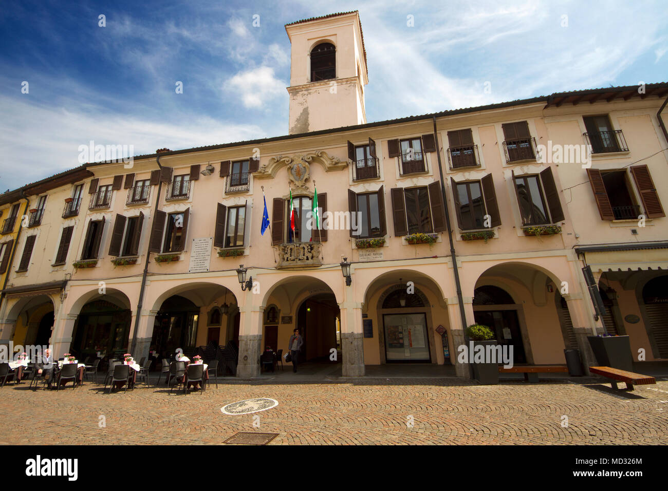 Abbiategrasso, Italy / Lombardy - 04/10/2018: view of Binaghi street ...