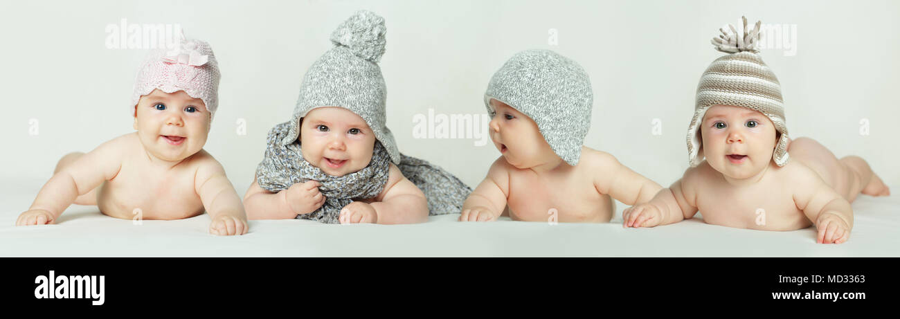 Cute baby - small smiling children Stock Photo - Alamy