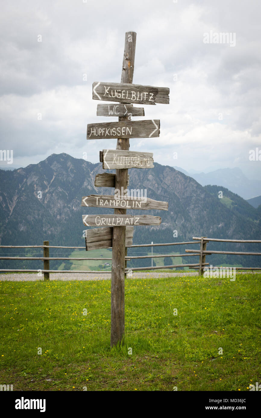 direction sign on mountain Stock Photo - Alamy