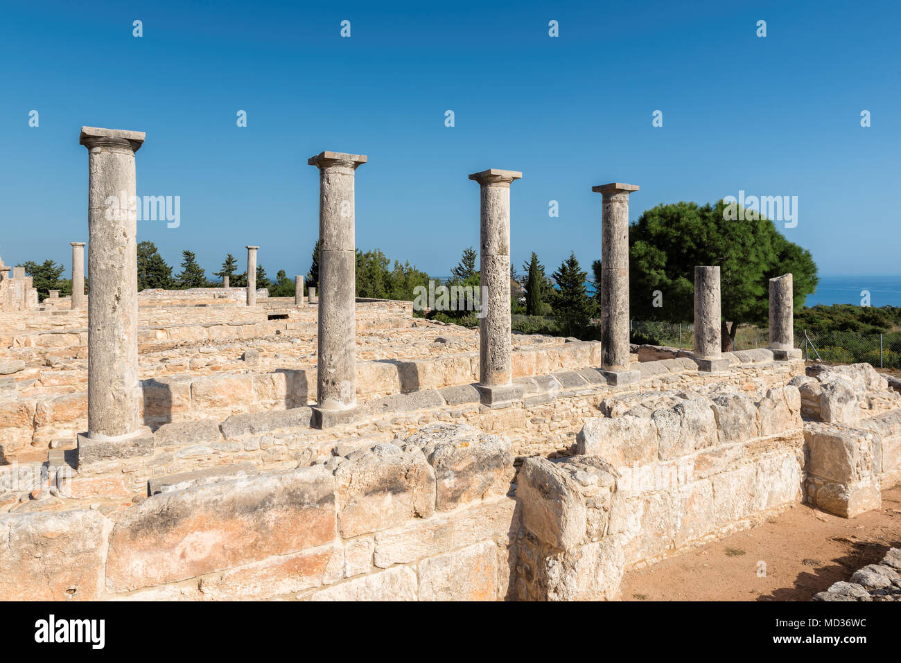 Ancient Columns of Apollo Temple ruins, Limassol District. Cyprus Stock ...