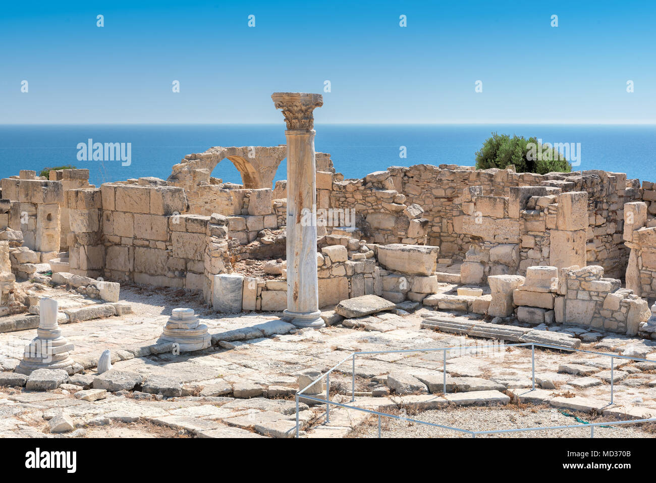 Ancient column at ancient Kourion, Limassol District, Cyprus Stock ...