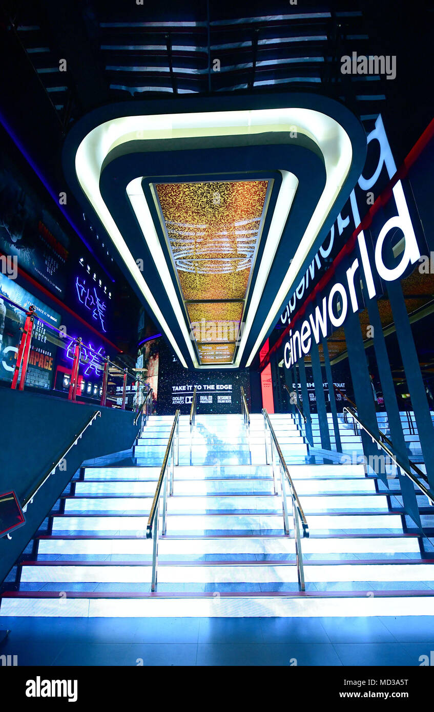 The refurbished Cineworld Leicester Square cinema in London Stock Photo ...