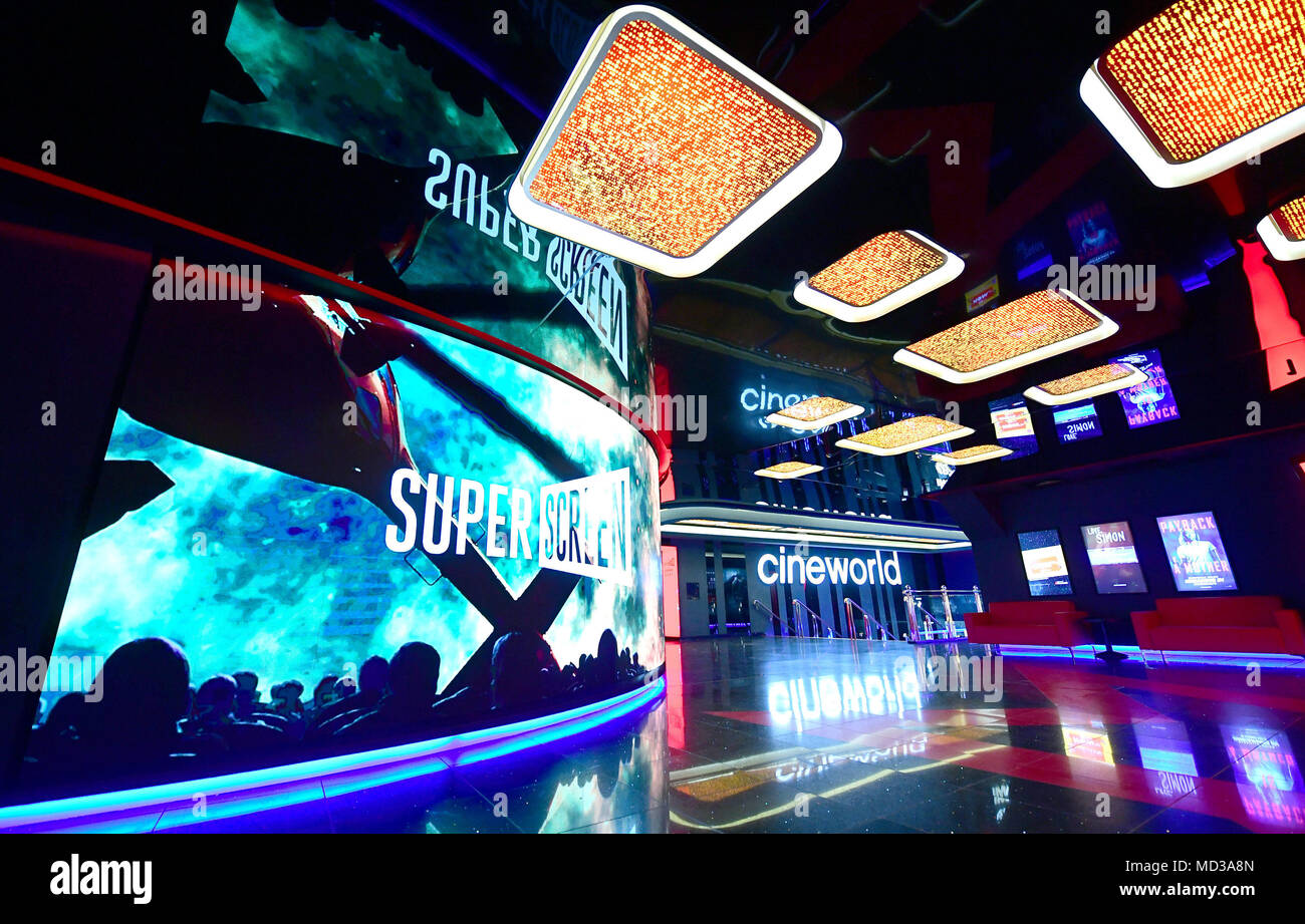 The refurbished Cineworld Leicester Square cinema in London Stock Photo ...