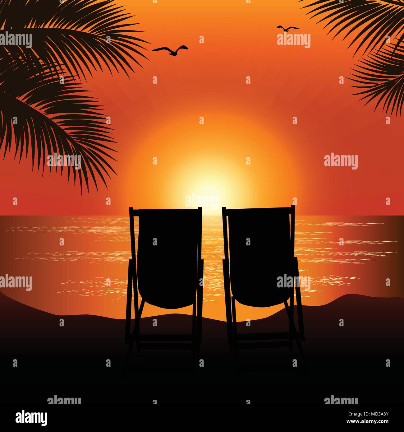 Sunset concept view Stock Vector Images - Alamy