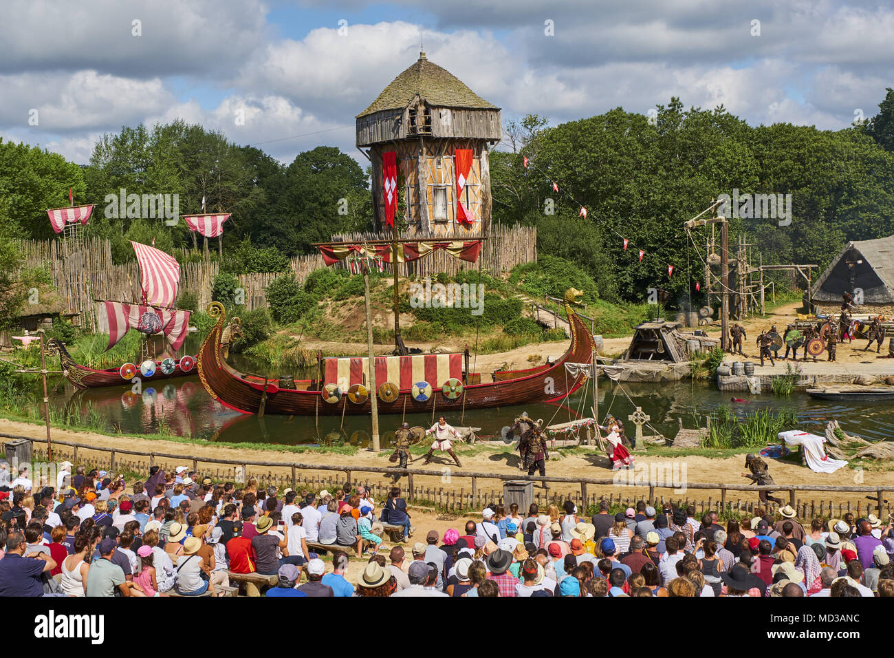 France, Vendée, Les Epesses, Parc du Puy du Fou, the Viking show Stock ...