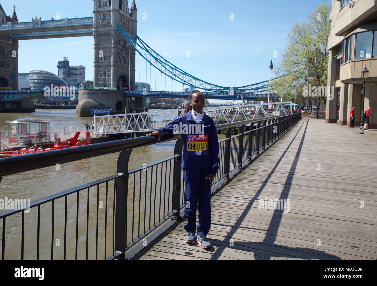 London,UK,18th April 2018,Elite Women London Marathon Photocall takes place with Mary Keitany ...