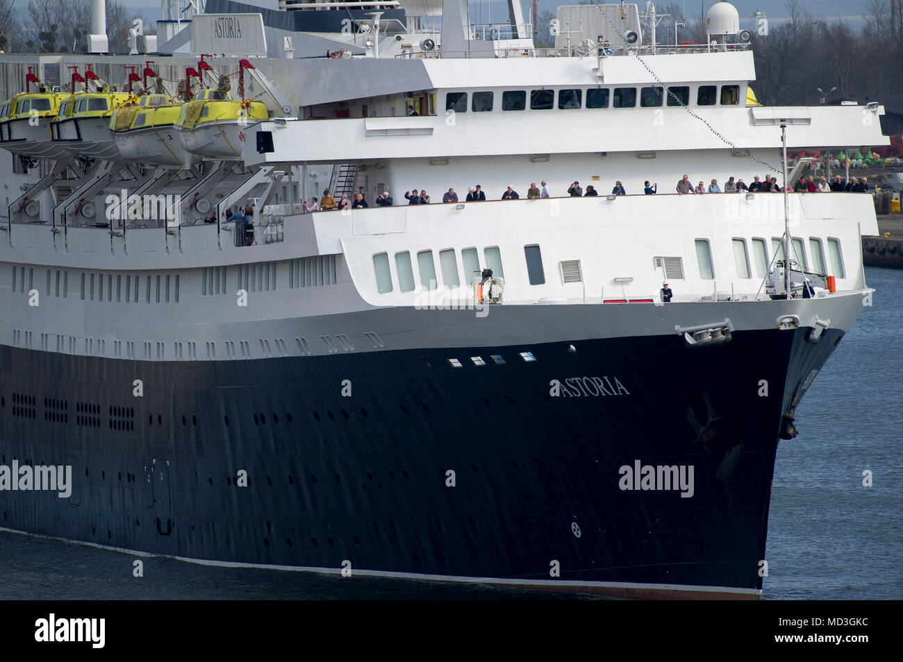 Gdansk, Poland. 18th April 2018. 160 meter long cruise ship MV Astoria ...