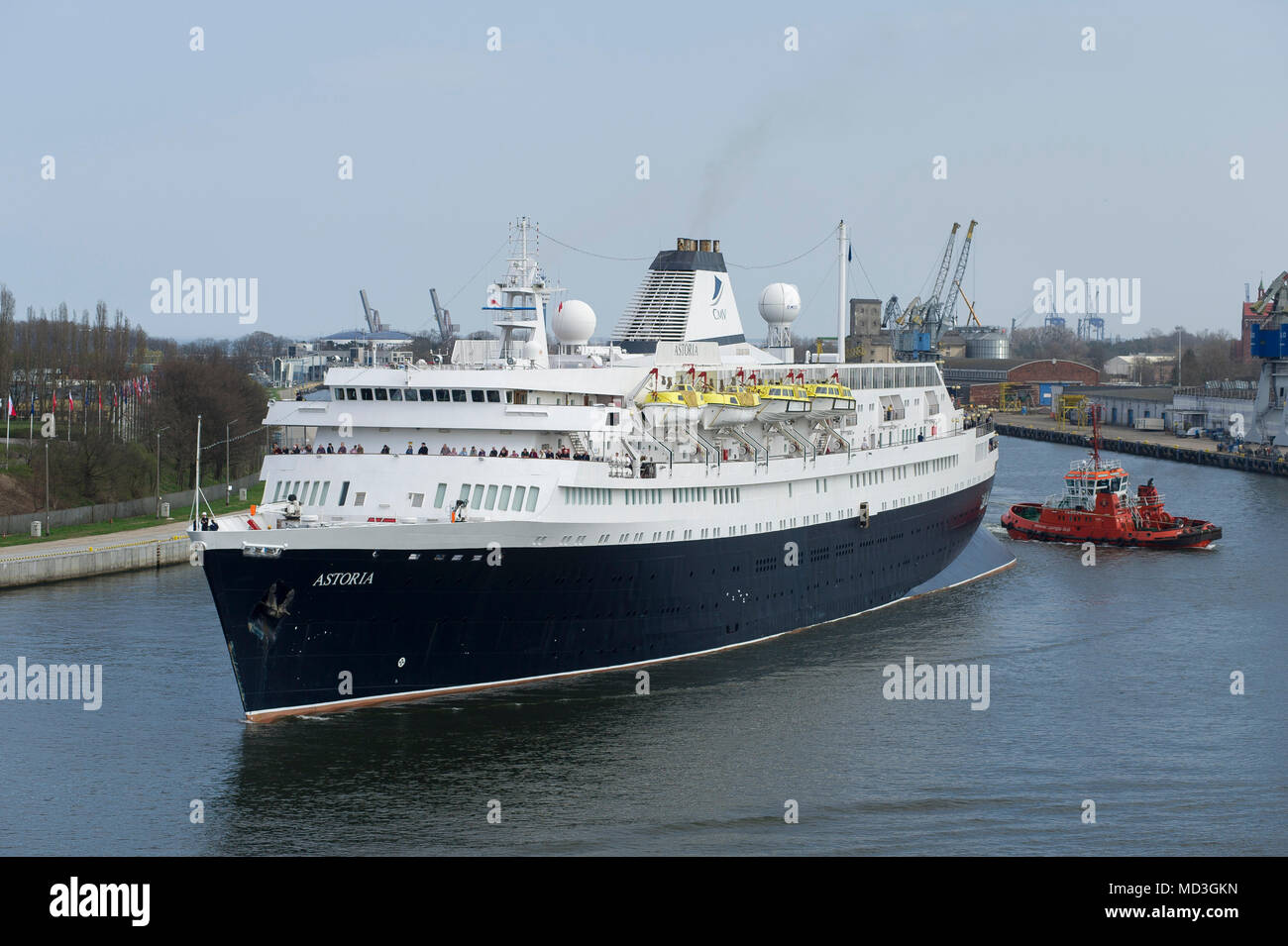 Gdansk, Poland. 18th April 2018. 160 meter long cruise ship MV Astoria ...
