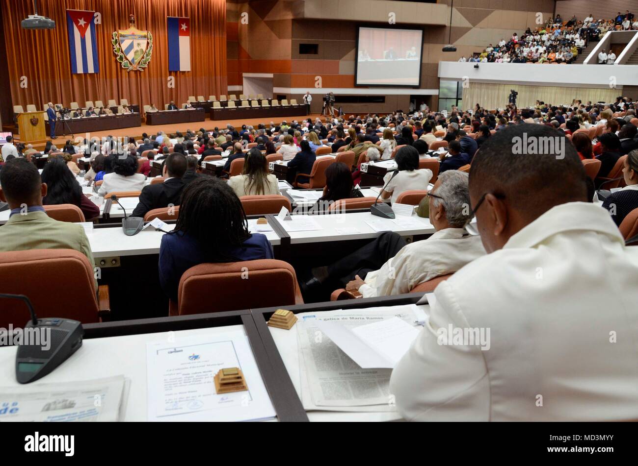 Havana, Cuba. 18th Apr, 2018. A session of Cuba's National Assembly of ...