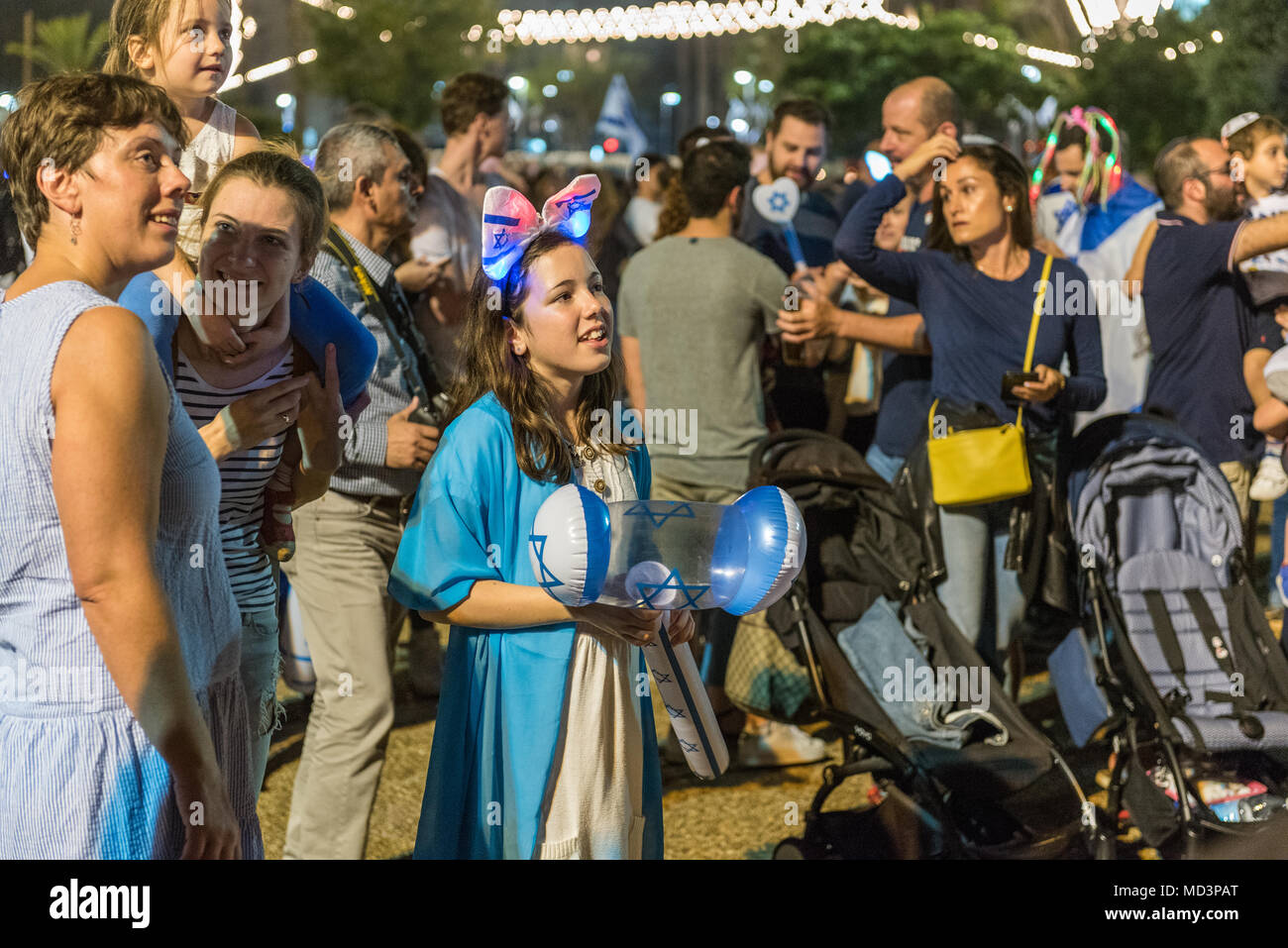 Tel Aviv-Yafo, Israel. 18 April 2018: Celebration of the 70th ...