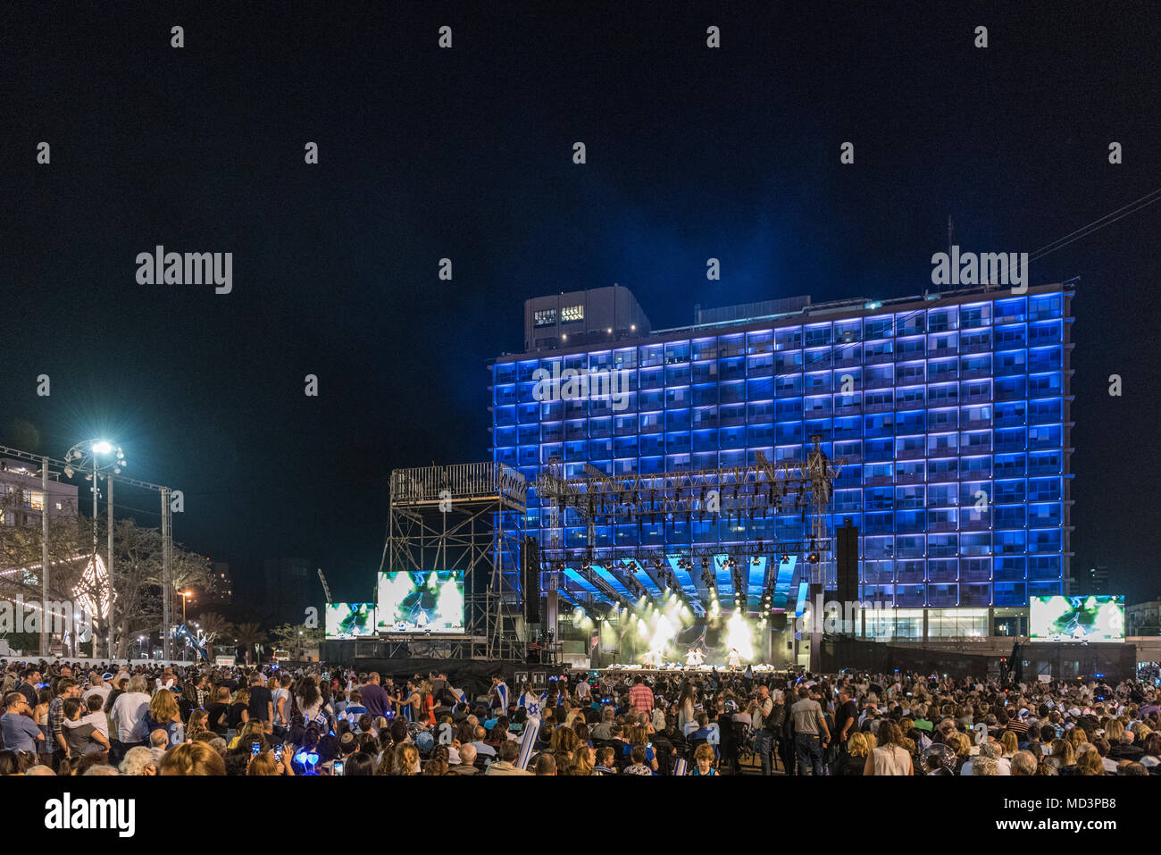 Tel Aviv-Yafo, Israel. 18 April 2018: Celebration of the 70th ...