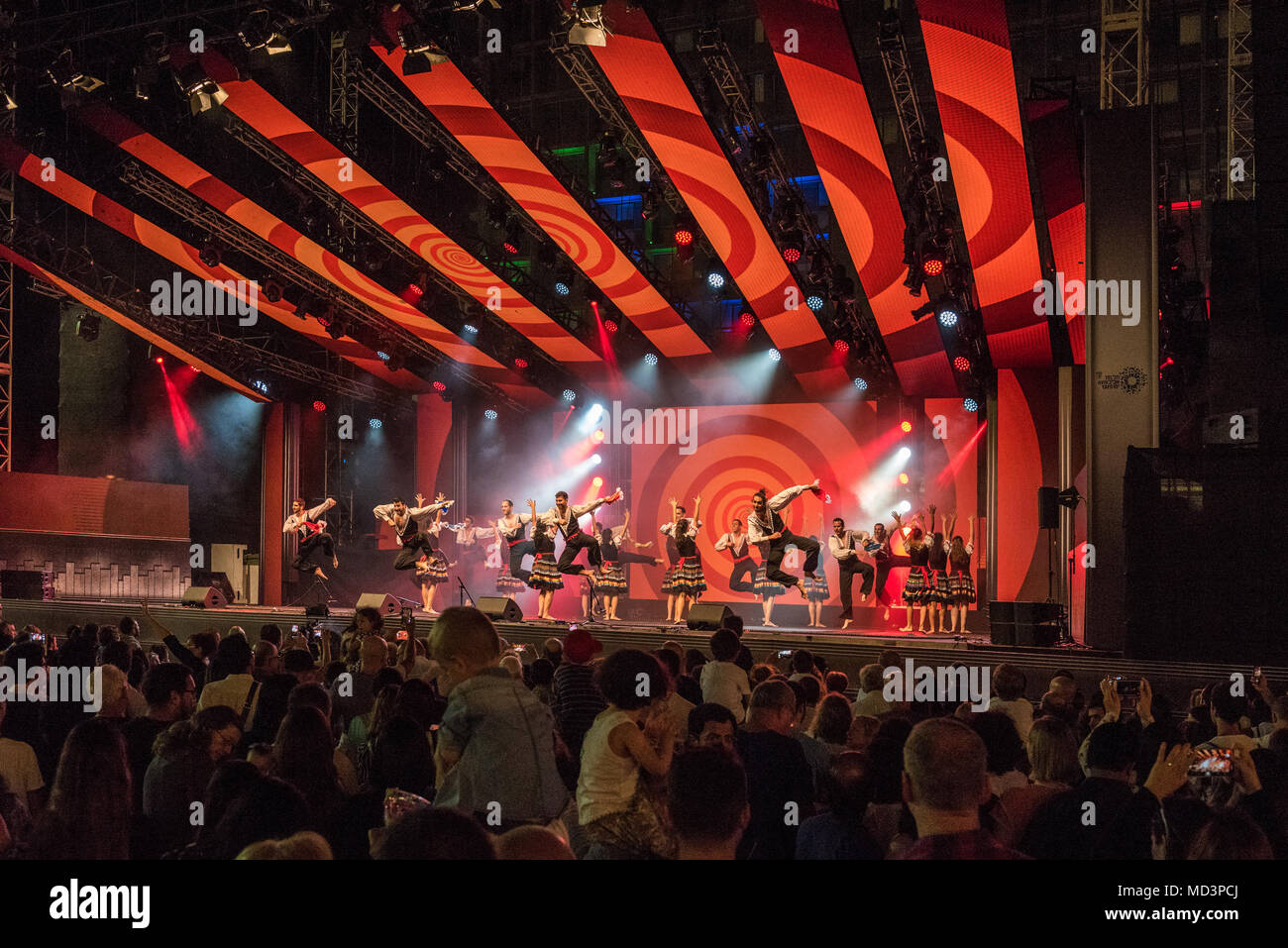 Tel Aviv-Yafo, Israel. 18 April 2018: Celebration of the 70th ...
