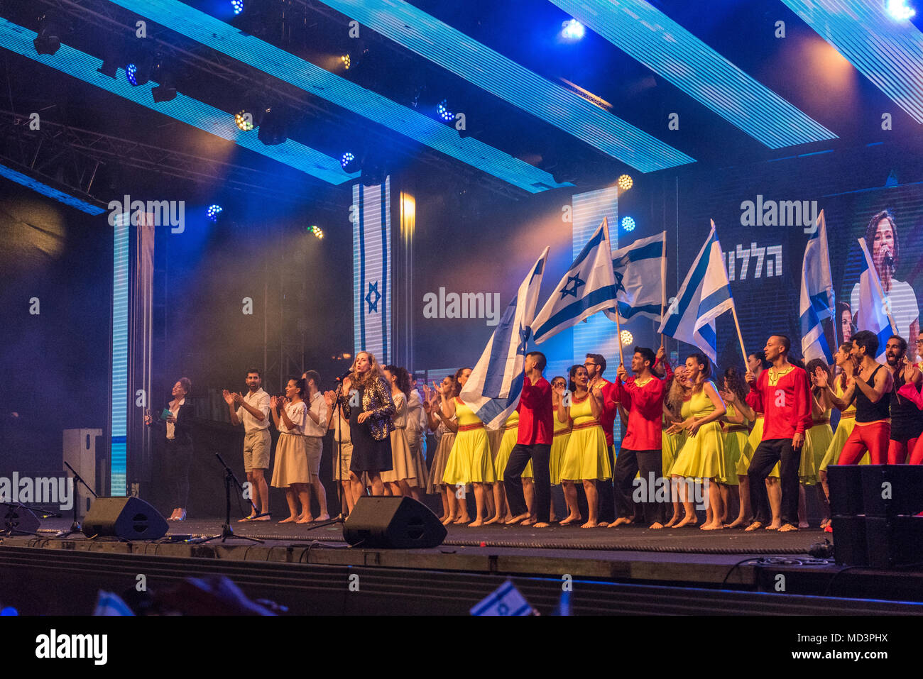 Tel Aviv-Yafo, Israel. 18 April 2018: Celebration of the 70th ...