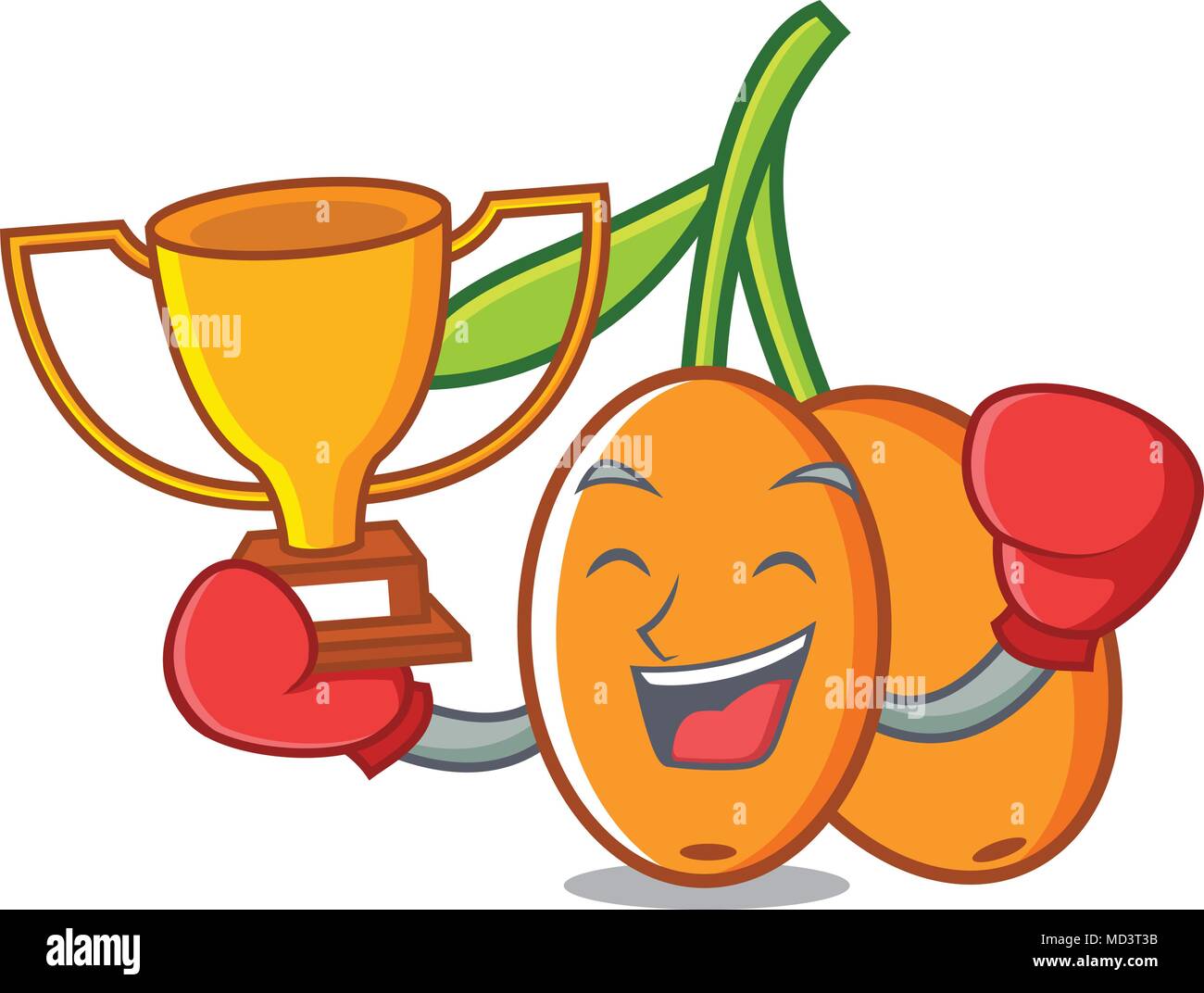 Boxing winner buckthorn mascot cartoon style vector illustration Stock ...