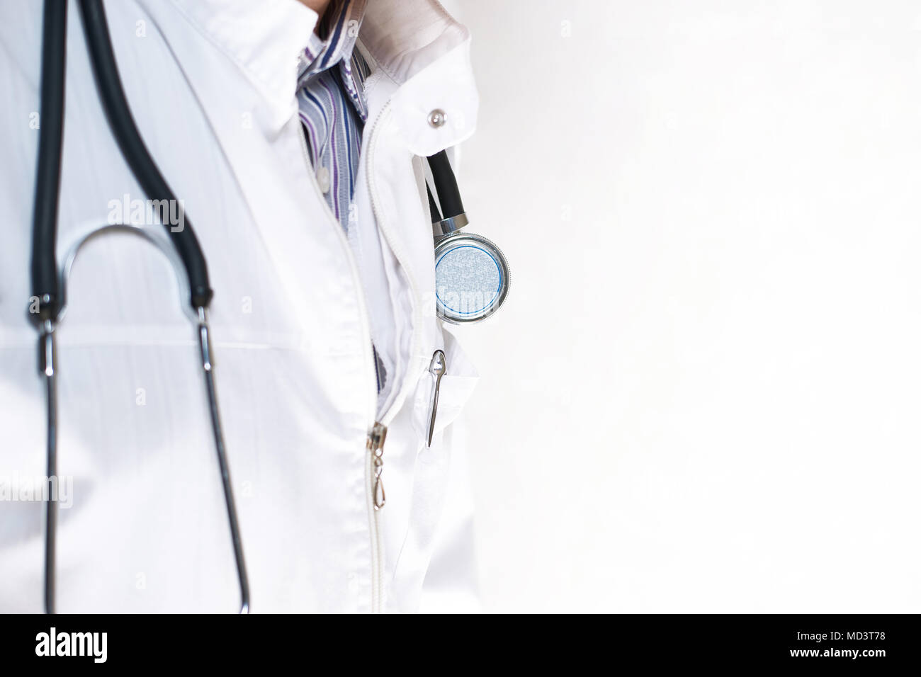 Doctor with stethoscope close-up Stock Photo - Alamy