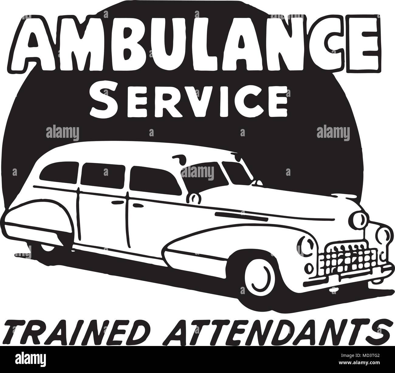 Ambulance Service - Retro Ad Art Banner Stock Vector Image & Art - Alamy