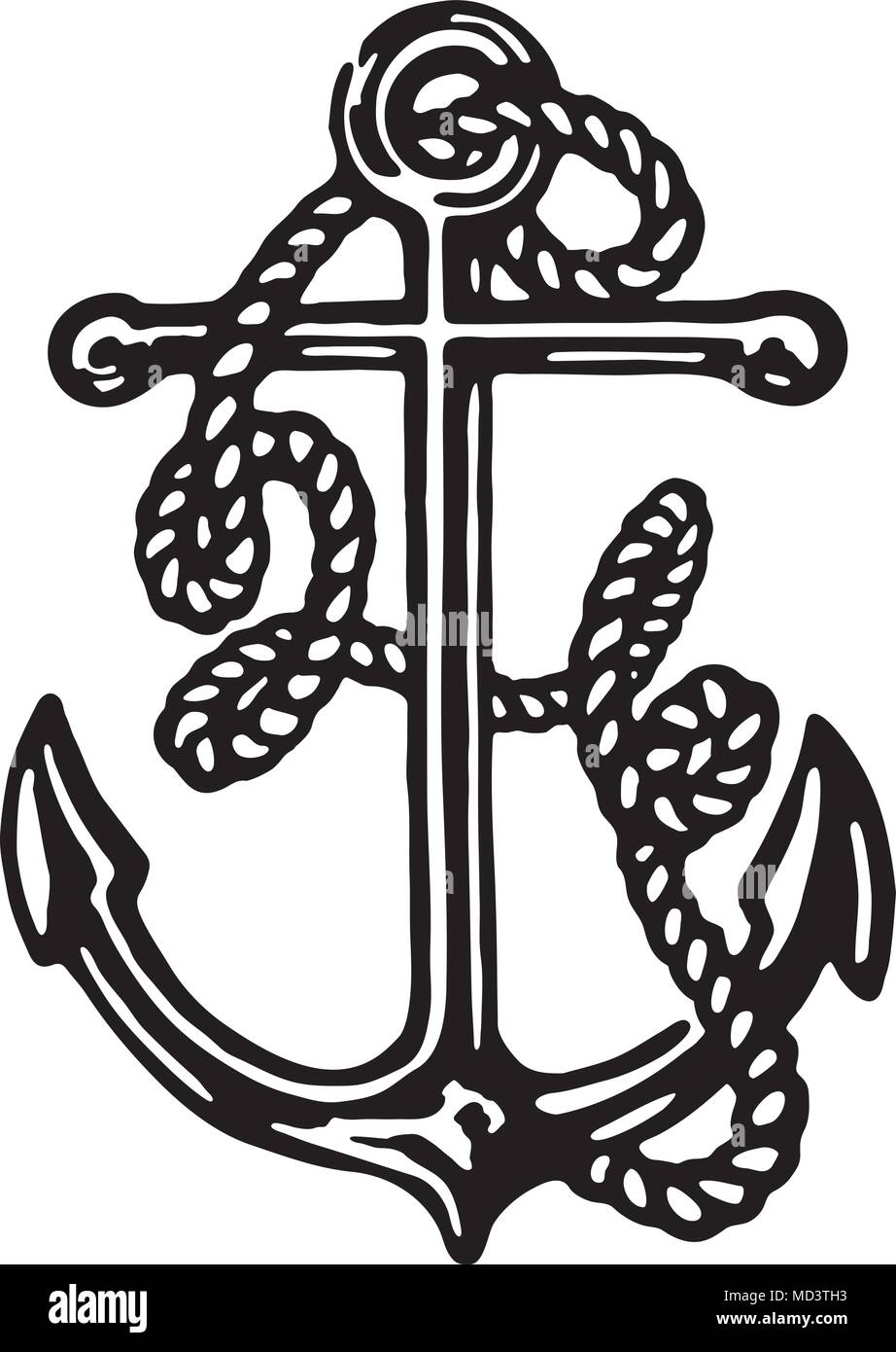 Anchor - Retro Ad Art Illustration Stock Vector Image & Art - Alamy