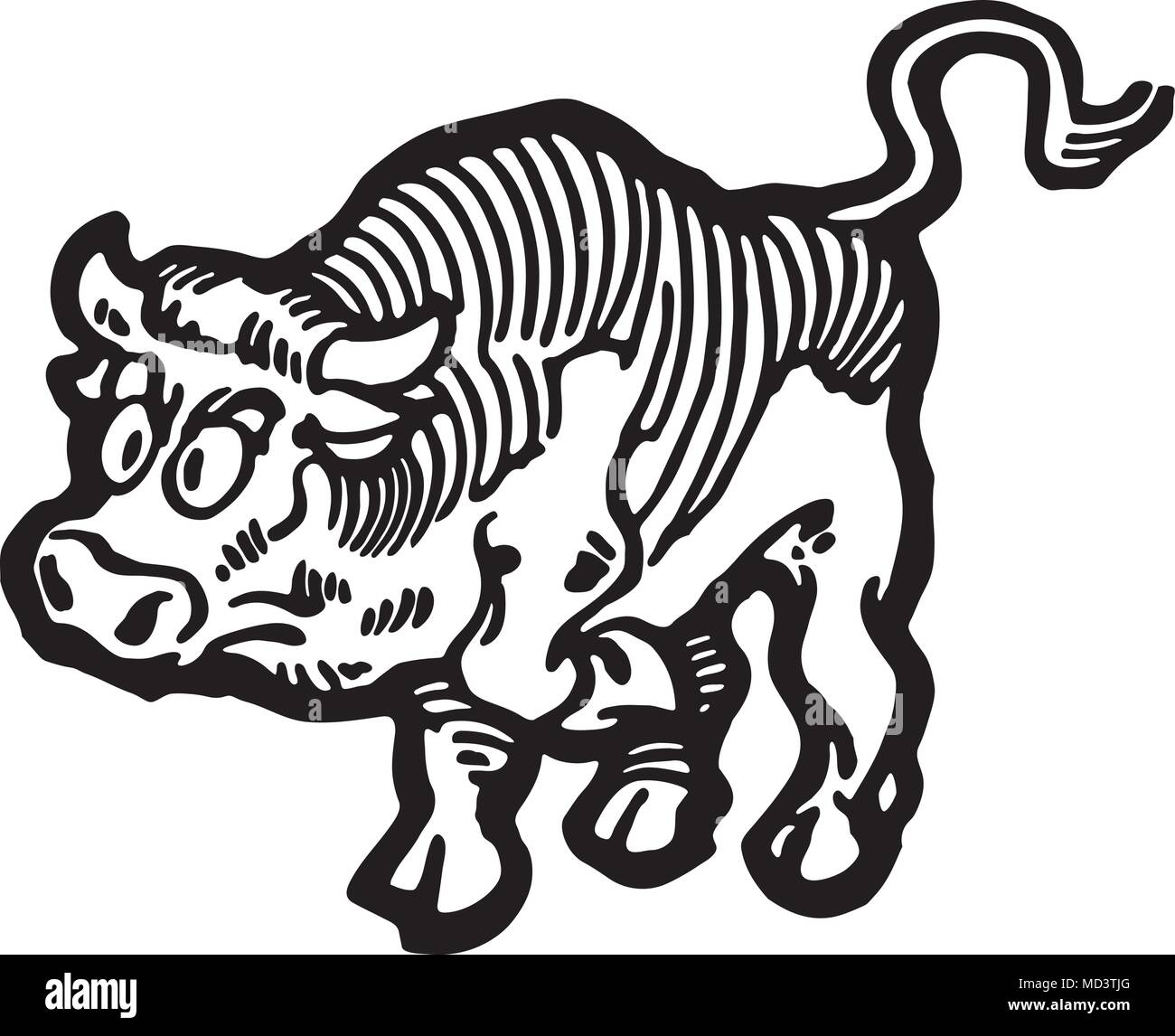 Angry Bull - Retro Ad Art Illustration Stock Vector Image & Art - Alamy