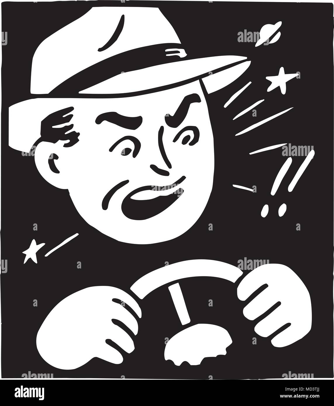 Angry Driver - Retro Clipart Illustration Stock Vector Image & Art - Alamy