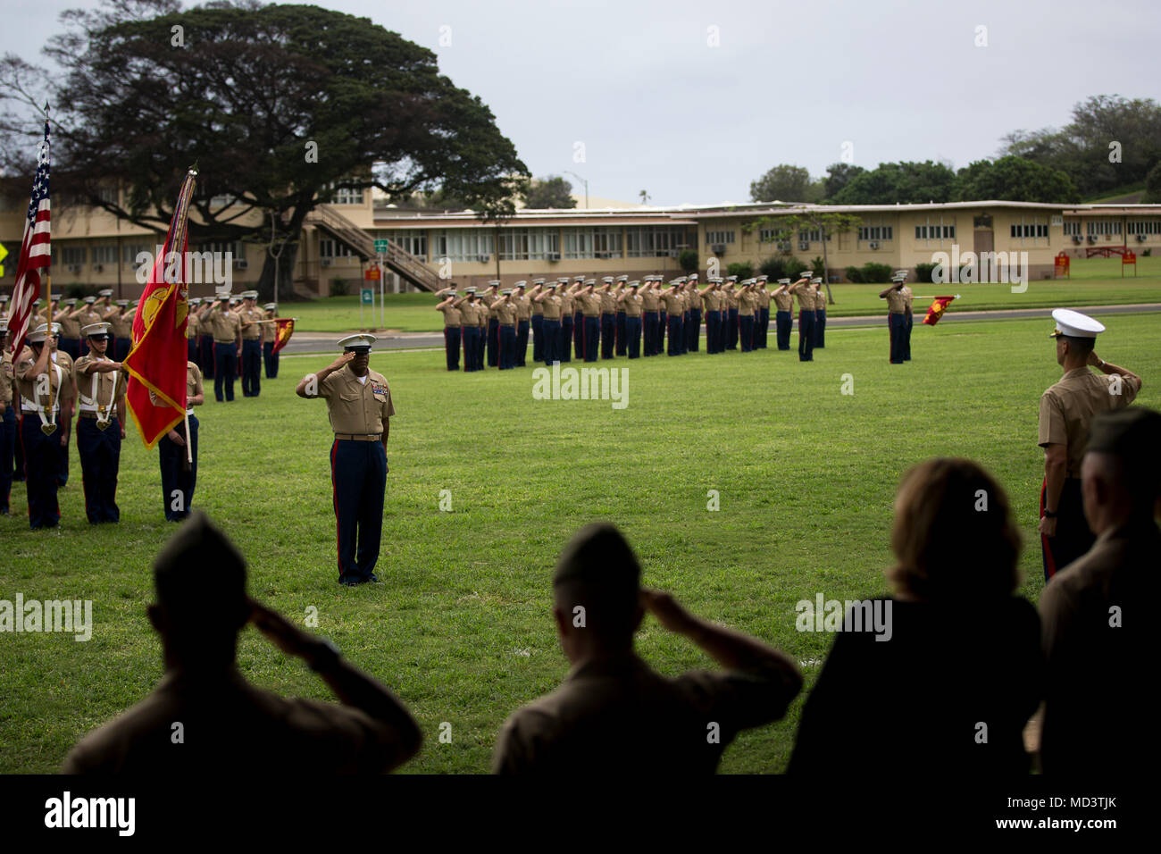 U.S. Marines with 3rd Radio Battalion and all in attendance of the ...