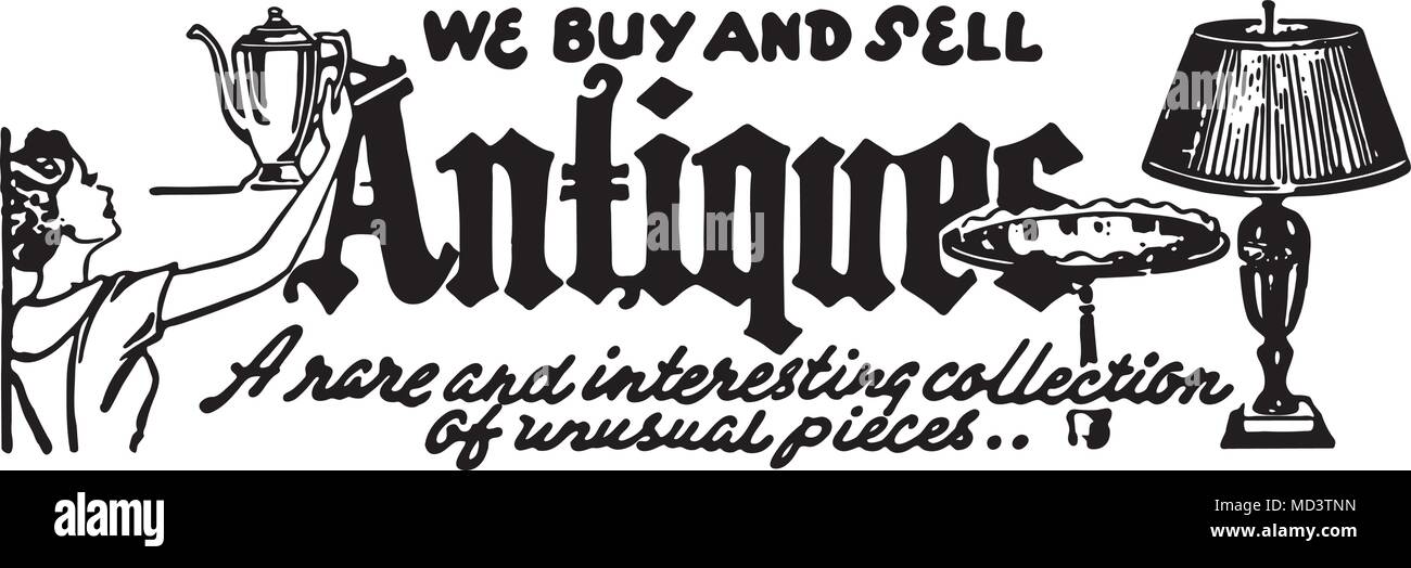 Antiques- Retro Ad Art Banner Stock Vector Image & Art - Alamy
