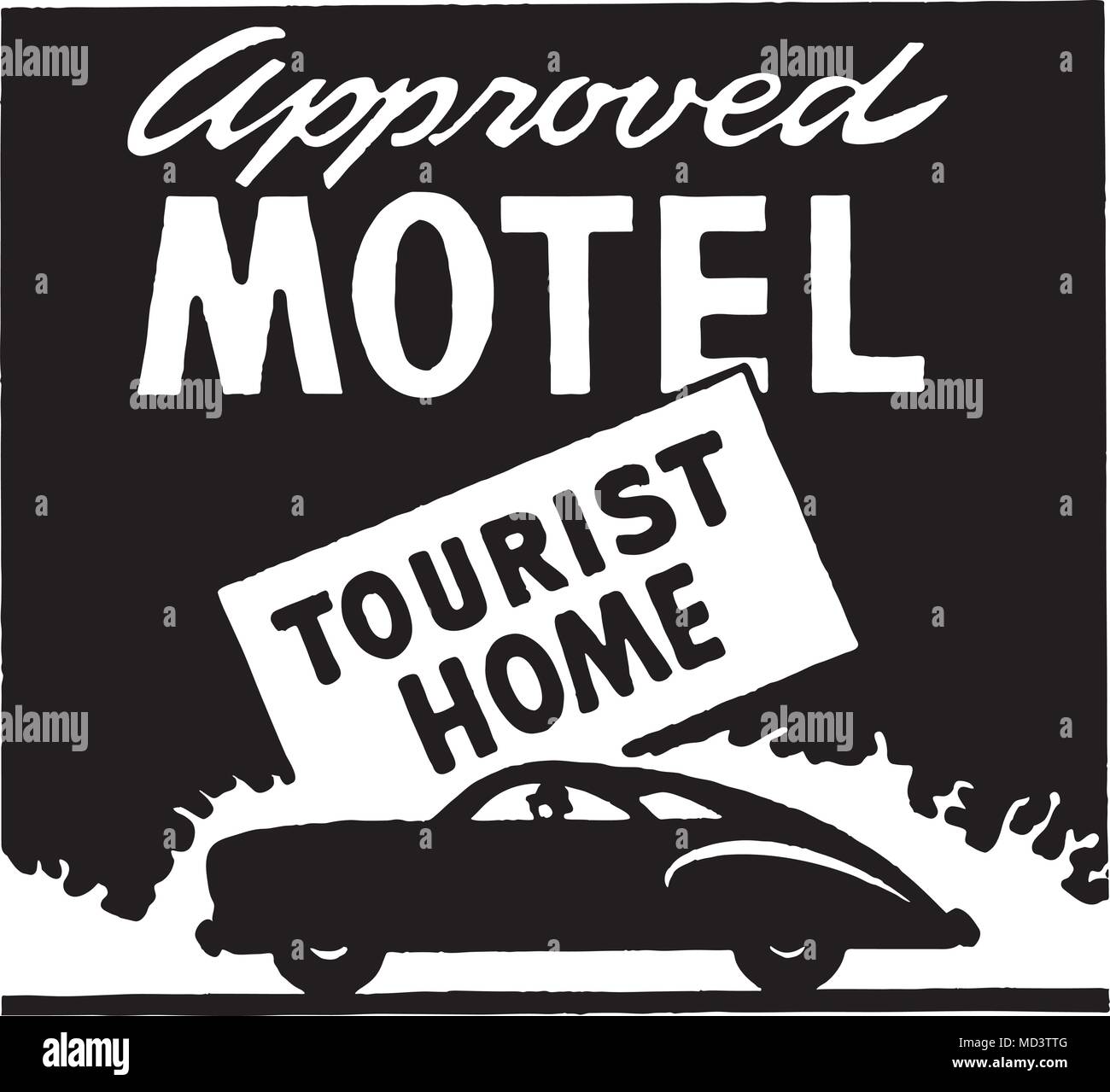 Approved Motel 3 - Retro Ad Art Banner Stock Vector Image & Art - Alamy