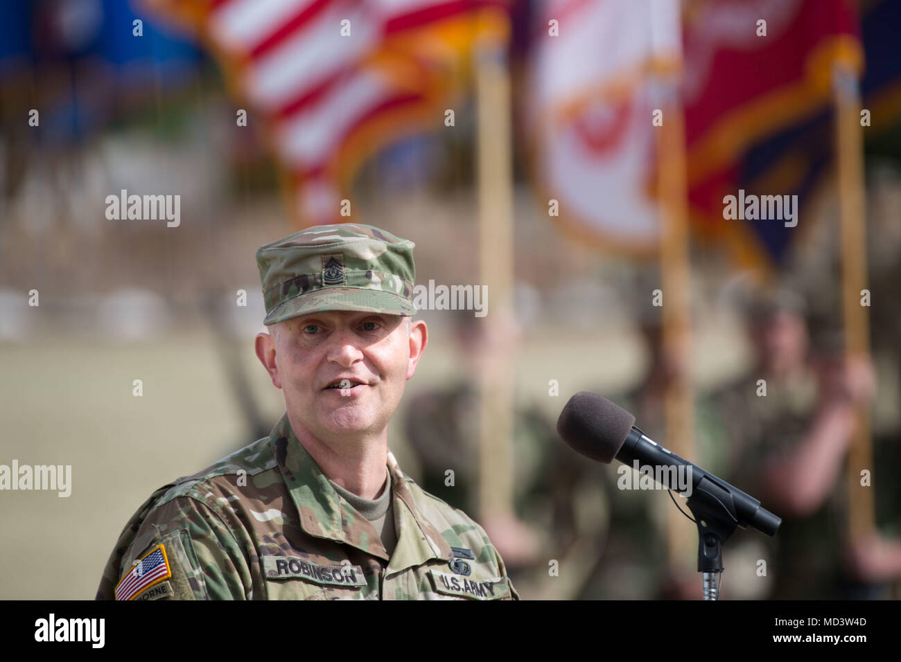 Command Sgt. Maj. Warren K. Robinson, the incoming Command Sergeant ...