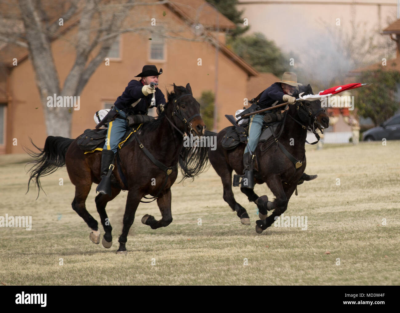 The B Troop performs its 'Cavalry Charge' during the Change of ...