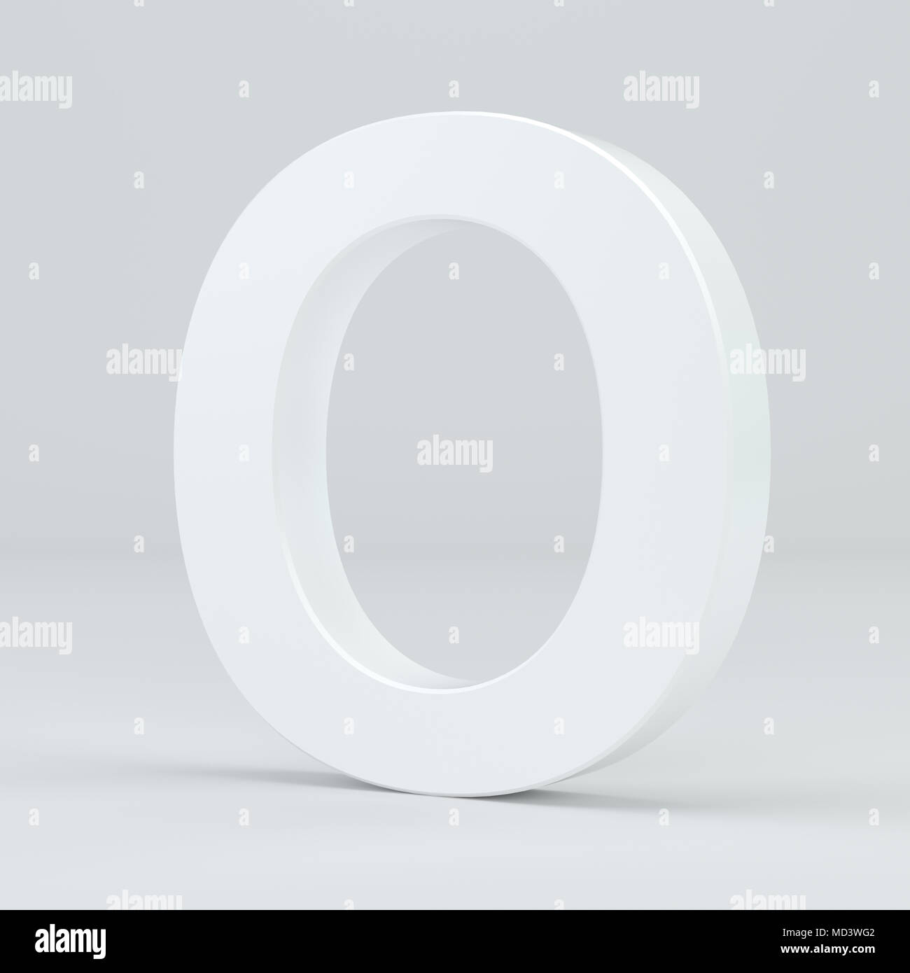 White letter O on studio light background. 3d rendering Stock Photo - Alamy