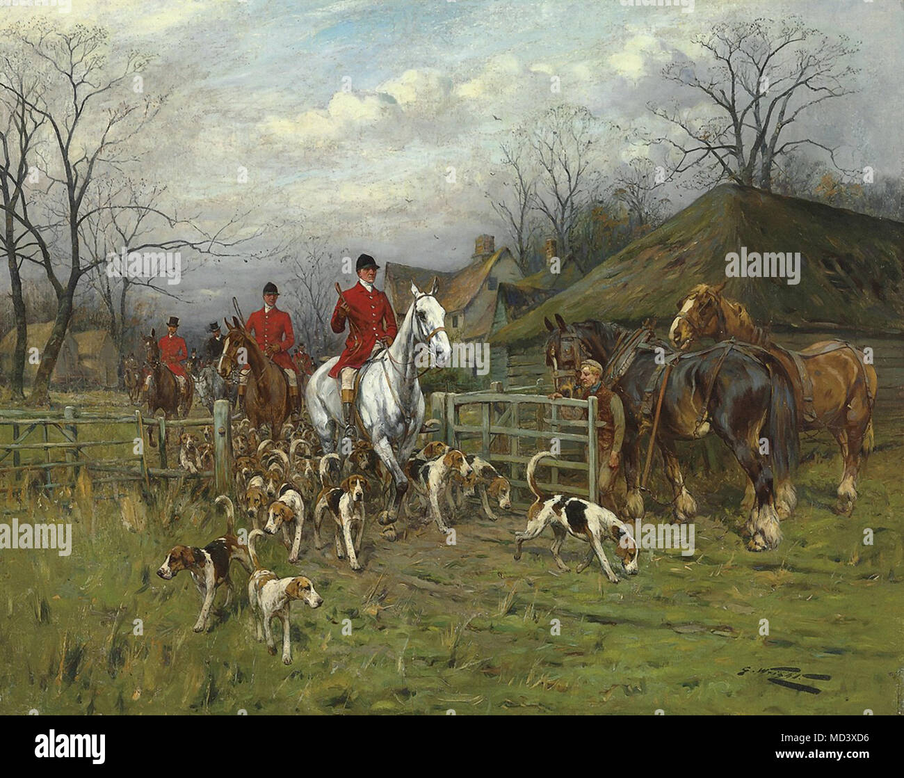 Wright George - Leaving for the Hunt Stock Photo - Alamy